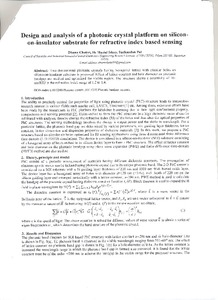 Design and Analysis of a Photonic Crystal Platform on Silicon-on ...